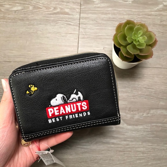 Peanuts | Bags | Black Snoopy Best Friend Vegan Leather Wallet | Poshmark